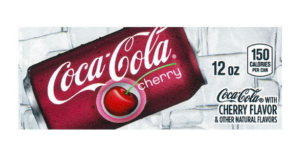 Cherry Coke Label Coca Cola Cherry Soft Drink, Refreshing Soda Pop, 12